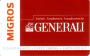 Carte cadeau: Generali (Migros, Suisse) (Migros) Col:CH-MIG-0043-000-V1