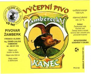 Drink Label: Kanec výčepní pivo 10 (Pivovar Kanec Zamberk, Czech ...