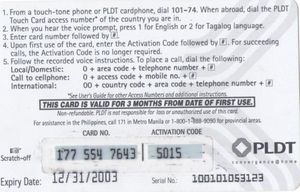 Phonecard: Touch Card PLDT (Remote Memory Philippines, Philippines(PLDT ...