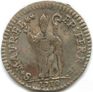 Coin: 1 Muraiola (2 Baiocco. Clement XI) (Italian Papal States ...