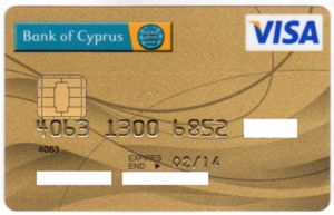 Bank Card: Bank of Cyprus VISA (Bank Of Cyprus, GreeceCol:GR-VI-0381