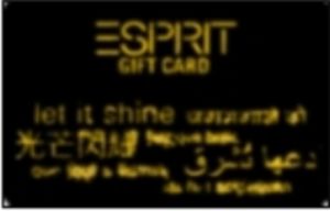 Gift Card: Gold text on black background (Esprit, Switzerland(Esprit ...
