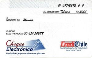 Bank Card: Cheque electronico (Banco de Chile, ChileCol:CL-GM-0007