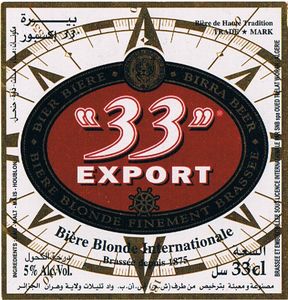 Etiqueta de bebida: 33 Export (SNB, ArgeliaCol:DZ-BEER-000010