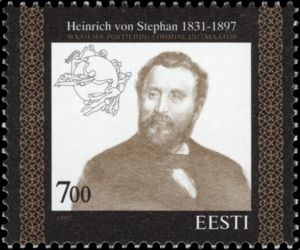Stamp: Death Centenary of Heinrich von Stephan, founder of UPU (Estonia ...