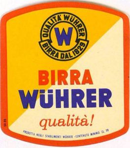 Drink Label: Birra Wührer (Birra Wührer Brescia, ItalyCol:IT-BEER-000102
