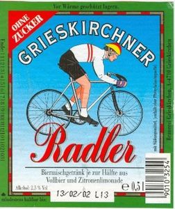 Drink Label: Grieskirchner Radler (Brauerei Grieskirchen GmbH ...