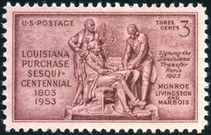 Stamp: 150th Anniversary of Louisiana Purchase (United States of ...