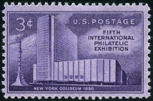 Stamp: New York Coliseum and Columbus Monument (United States of ...