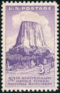 Stamp: 50th Anniversary of Devils Tower National Monument (United ...
