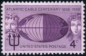 Stamp: Atlantic Cable Centenary (United States of AmericaMi:US 734,Sn ...