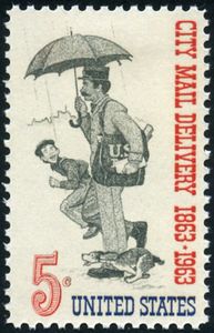Stamp: Centenary of City Mail Delivery (United States of AmericaMi:US ...