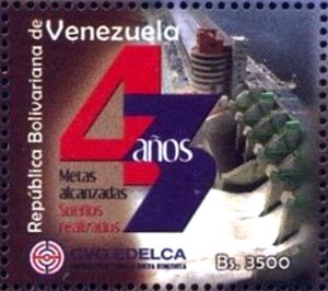 Stamp: 43 years CVG-EDELCA (Venezuela(CVG-EDELGA, 43rd Anniv.) Mi:VE ...