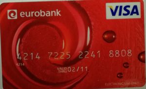 Bank Card: Red (Euro Bank SA, PolandCol:PL-VI-0042.04