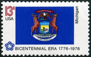 Stamp: Michigan (United States of America(American Bicentennial Issue ...