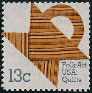 Stamp: Basket Design Quilt by Christopher Pullman, 1875 (United States ...