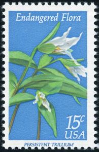 Stamp: Persistent Trillium (United States of America(Endangered Flora ...