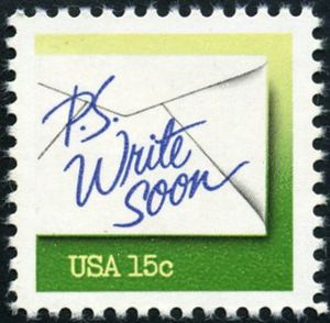 Stamp: P.S. Write Soon (United States of America(National Letter ...