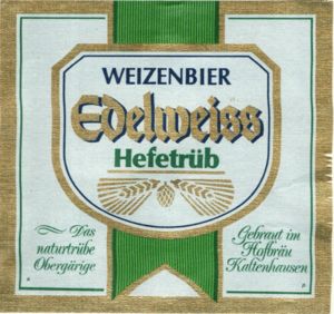 Drink Label: Edelweiss Weissbier (Hofbrau Kaltenhausen, AustriaCol:AT ...