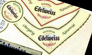 Drink Label: Edelweiss Weissbier (Hofbrau Kaltenhausen, AustriaCol:AT ...
