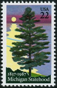 Stamp: 150th Anniversary of Michigan Statehood (United States of ...