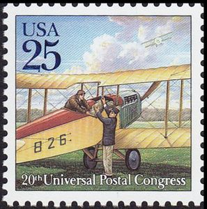 Stamp: Biplane (United States of America(20th UPU Congress Issue ...