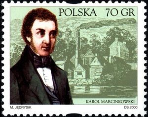 Stamp: Karol Marcinkowski (1800-46), Philantropist (Poland) Mi:PL 3836 ...