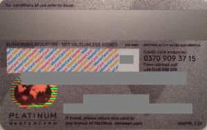 Bank Card: NatWest Platinum MasterCard (National Westminster Bank ...