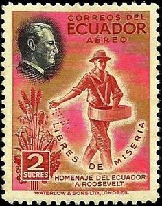 Stamp: Freedom from Misery (Ecuador(Franklin D. Roosevelt) Mi:EC 696,Sn ...