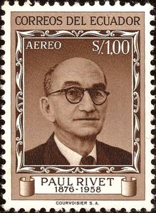 Sello: Paul Rivet (anthropologist) (Ecuador(Paul Rivet, death of) Mi:EC ...