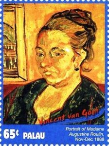 Stamp: Portrait of Madame Augustine Roulin, 1888 (Palau(Paintings by ...