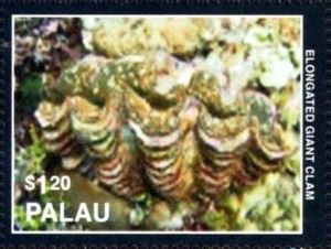 Stamp: Elongated giant clam (Palau(Marine Life - Giant Clams) Mi:PW ...