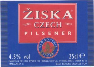 Drink Label: Ziska Czech Pilsener (Pivovar Ferdinand Benešov, Czech ...