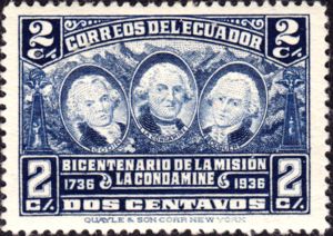 Stamp: Louis Godin (1704-1760), Charles Marie de La Condamine (1701 ...
