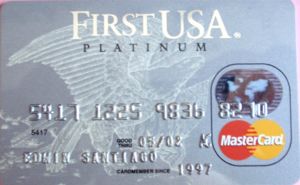 Bank Card: First USA Platinum (First USA Bank, United States of ...