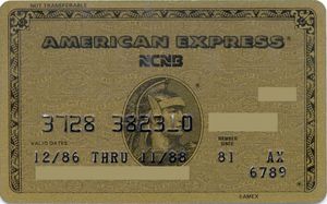 Bank Card: American Express Gold NCNB (North Carolina National Bank ...