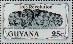 Stamp: Leaders of the 1763 Rebellion (Guyana) (150th Anniversary of the ...