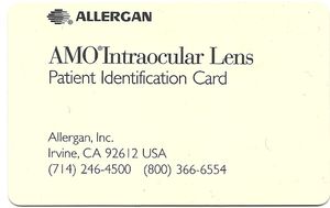 Functional Card: Allergan - AMO Intraocular Lens (Hospitals and Clinics ...