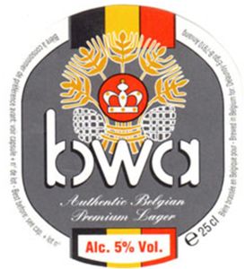 Drink Label: bwa Premium lager (Brouwerij Riva, Belgium) Col:BE-BEER-021005