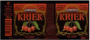 Drink Label: Lindemans Kriek (Brouwerij Lindemans, BelgiumCol:BE-BEER ...
