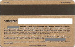 Bank Card: Pacfic IBM Employees (Franklin Mint Federal Credit Union ...