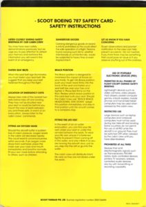 Safety Card: Boeing 787 (Scoot, SingaporeCol:TGW-SC-SG-0002