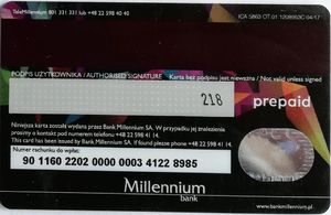 Bank Card: Millennium Mastercard (Millennium Bank, Poland) Col:PL-MC ...