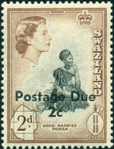 Stamp: Overprinted (Eswatini (Swaziland)(Postage due stamps) Mi:SZ P5II ...