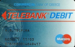 Bank Card: TELEBANK DEBIT (c) (Commercial Bank of Greece, GreeceCol:GR ...