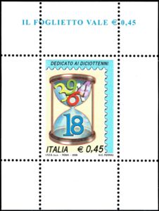 Stamp: 18 Years Boys souvenir sheet (Italy(Stamps for the eighteen ...