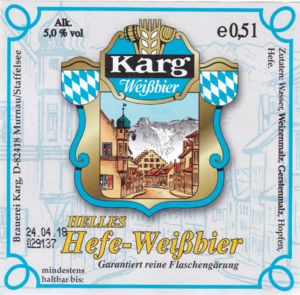 Drink Label: Karg Helles Hefe-Weißbier (Brauerei Karg, Germany, Federal ...