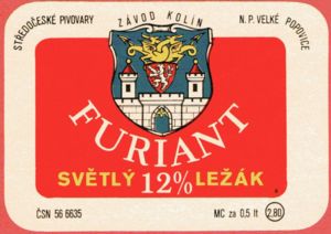 Etiqueta de bebida: H09I-Furiant světlý ležák 12 (Pivovar Kolín /closed ...