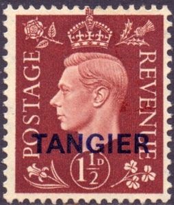 Stamp: King George VI overprint tangier (Tangier, British Post Office ...
