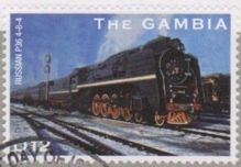 Stamp: Russian P36 4-8-4 locomotive (Gambia(Steam Locomotives, 200th ...
